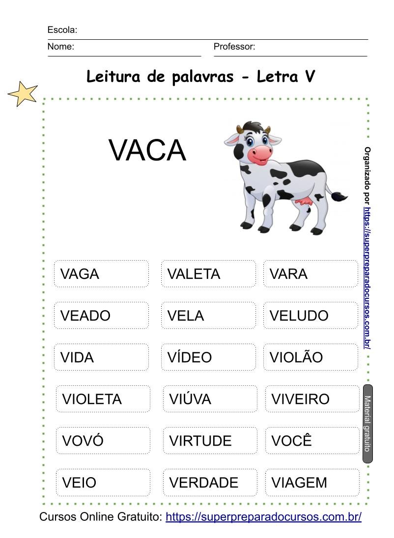 Ficha Leitura de Palavras – Super Exato